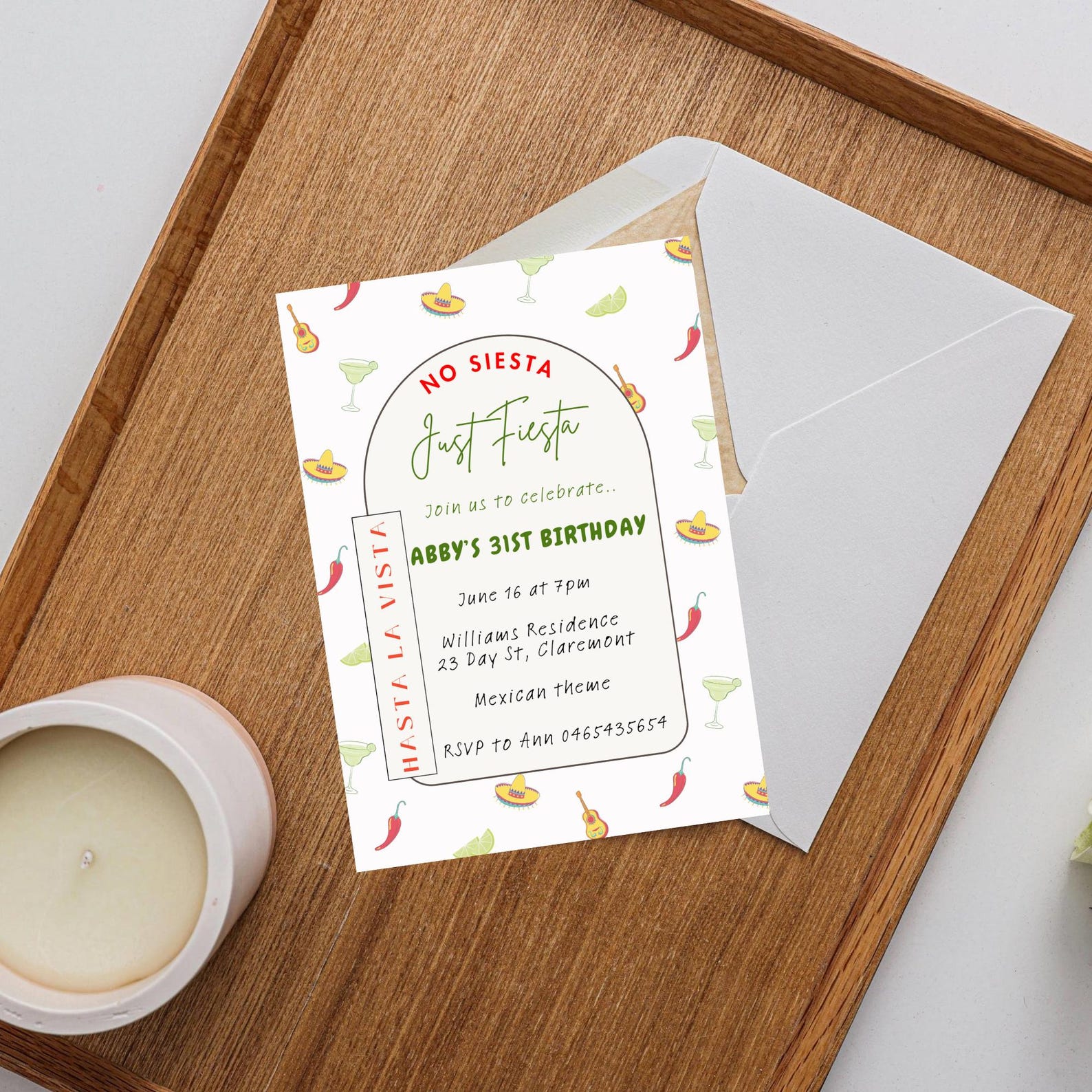 Editable Mexican Fiesta Birthday Invitation | Taco Party Invite ...