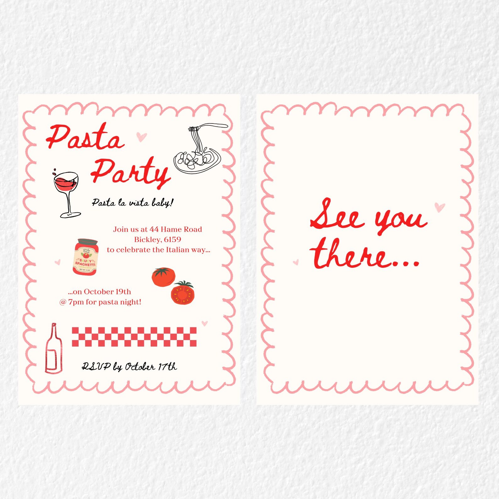 Pasta Party Theme | Pizza Party Night | Italian Night Invite | Dinner ...