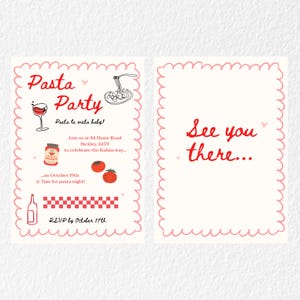 Pasta Party Theme | Pizza Party Night | Italian Night Invite | Dinner ...