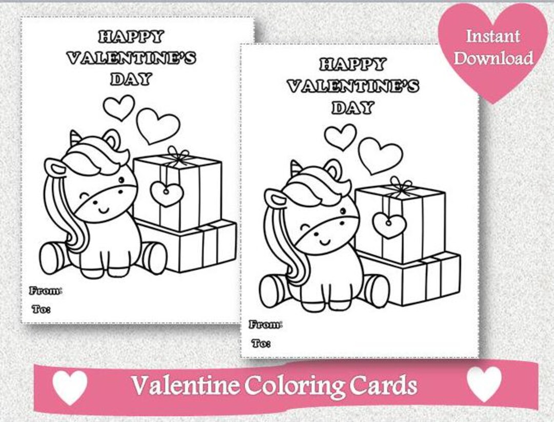Unicorn Valentine Coloring Pages, Unicorn Valentine, Valentine's Day ...