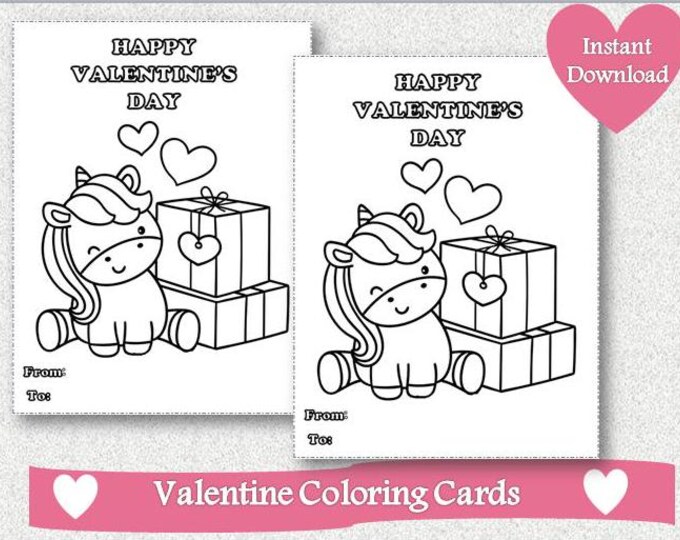 Rainbow Unicorn Valentines Printable DIY Instant Download Crayon Holder ...