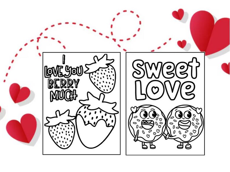 Valentines Day Coloring Pages Instant Download, Ready to Print ...