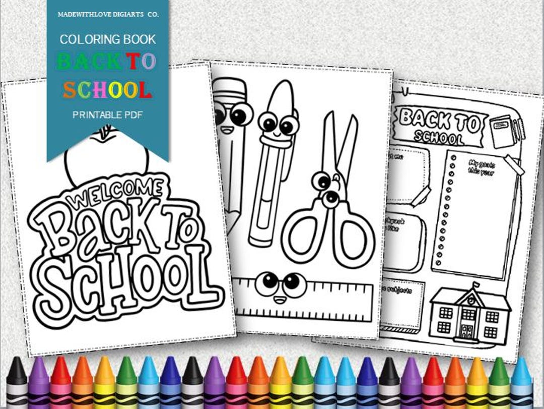 Printable Back to School Coloring Pages, First Day of School Coloring ...