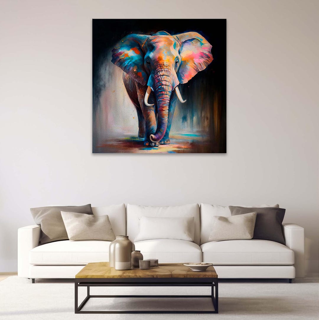 Colorful Elephant Poster, Elephant Art, Wall Art, Art Print, Poster ...