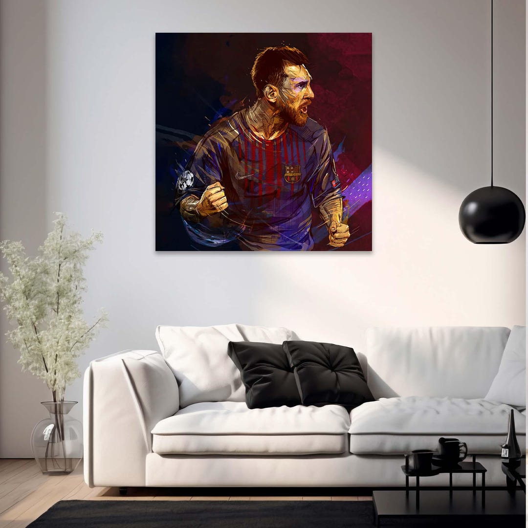 Messi Wall Art, Gift for Him, Messi Art, Soccer Wall Art, Barcelona ...