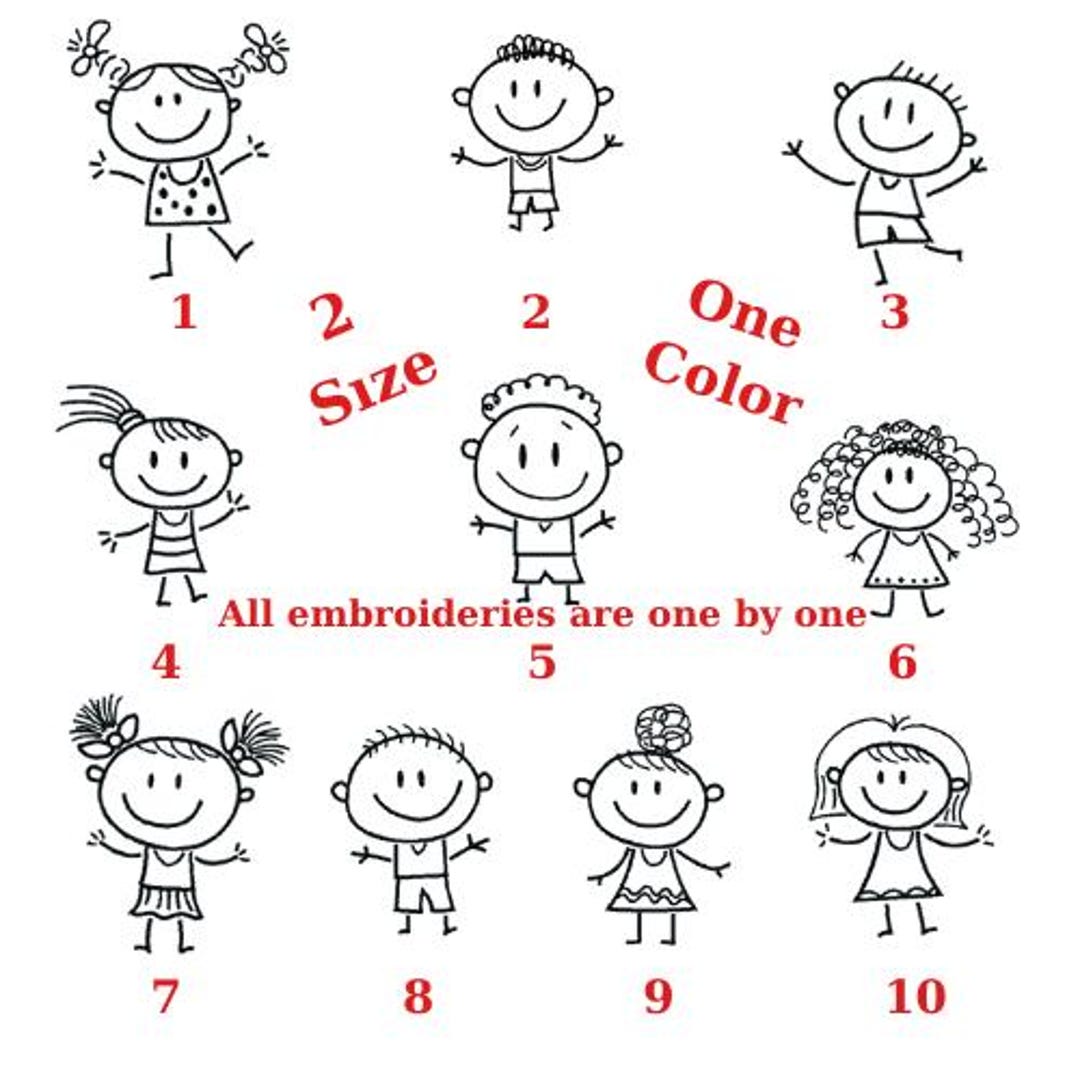 Child Embroidery Design, Line Child Machine Embroidery, Line Children's ...