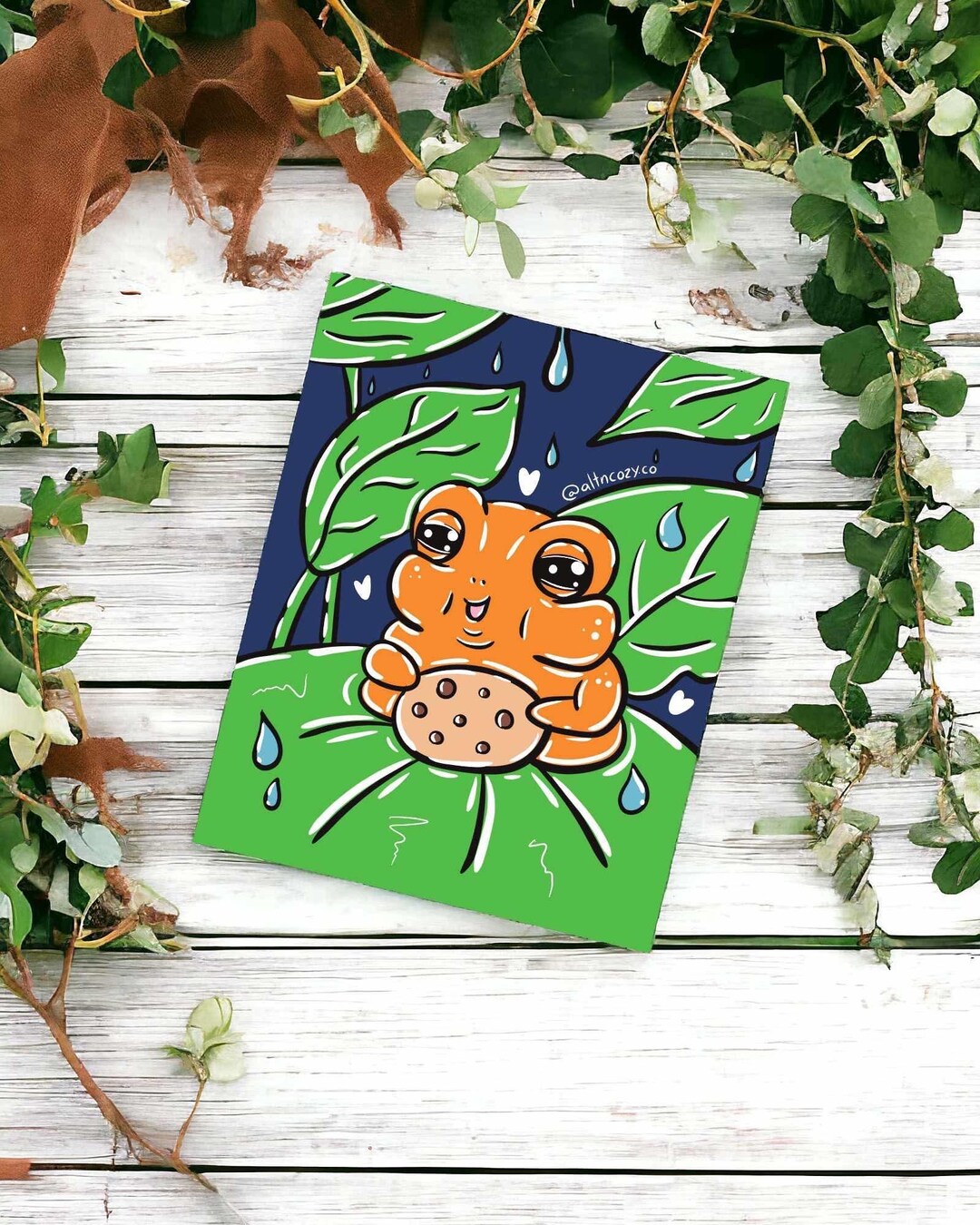 Choc Chip Cane Toad Art Print PNG Cozy Cute Animals Printable Digital ...