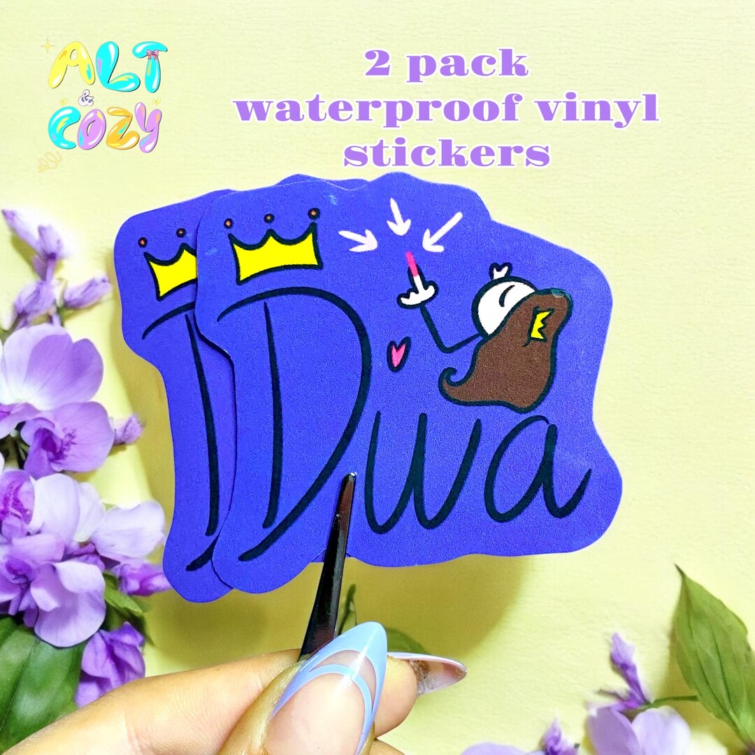 Diva Waterproof Vinyl Sticker Set Strong Adhesive Stickers for ...
