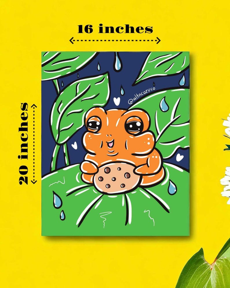 Choc Chip Cane Toad Art Print PNG Cozy Cute Animals Printable Digital ...