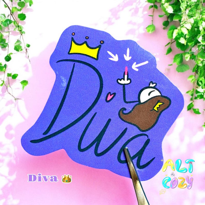 Diva Waterproof Vinyl Sticker Set Strong Adhesive Stickers for ...