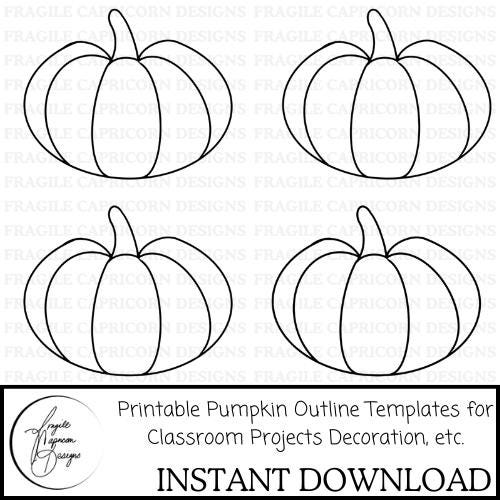 Printable Pumpkin Template Outline PDF for School Projects, Teachers ...