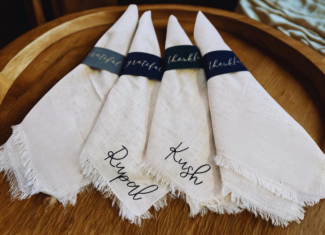 Custom Linen Napkins With Names – Personalized Rustic Cloth Table Decor ...