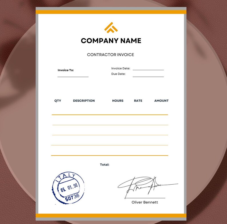 Editable Invoice Template, Instant Digital Download, Professional ...