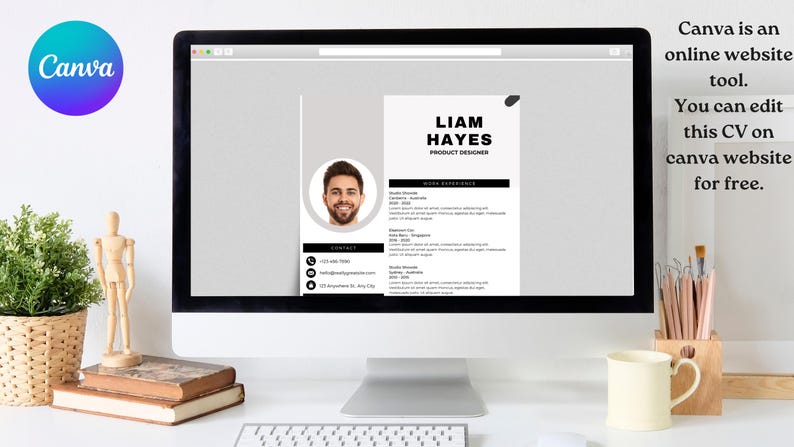 Editable CV Template | Professional Digital Resume | Customizable ...