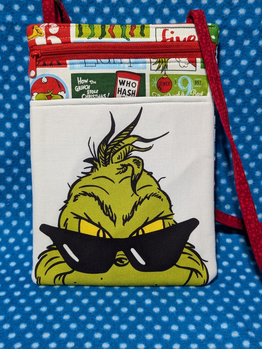 The Grinch Crossbody Zippered Pocket Adjustable Strap - Etsy