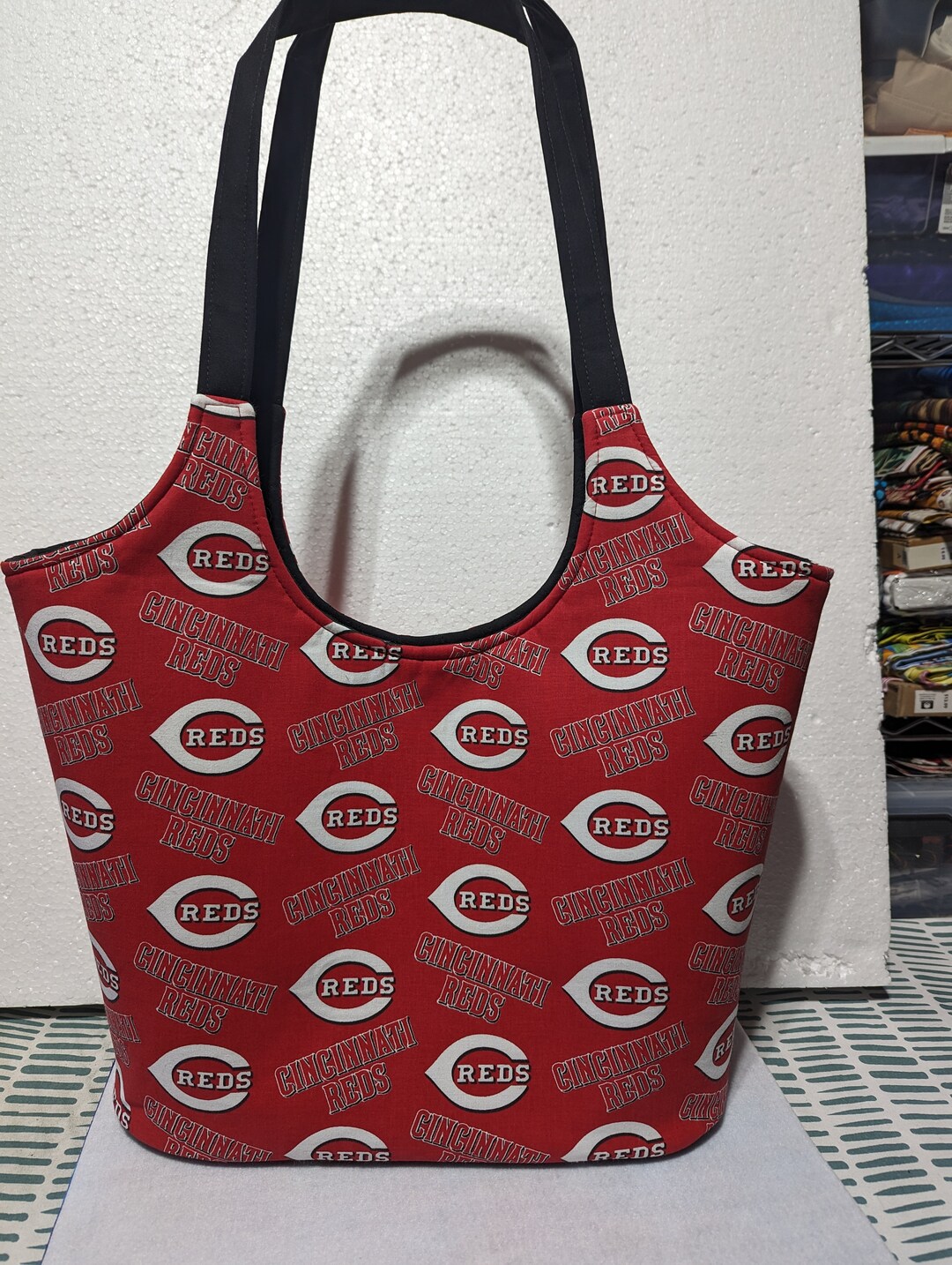 Cincinnati Reds Tote Bag With Quilted Cotton Lining - Etsy