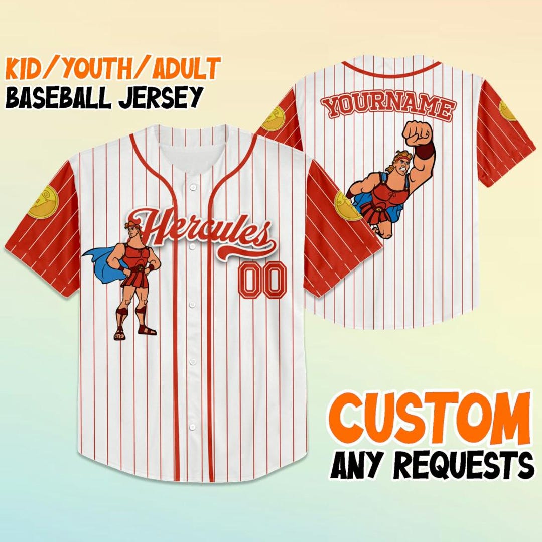 Custom Hercules Baseball Jersey, Personalized Name & Number, Perfect ...