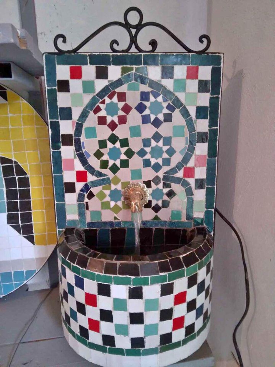 Water Fountain Handmade Made With Moroccan Fassi Zellige Decorative - Etsy