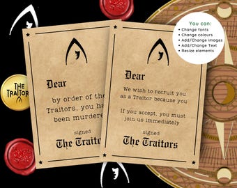 The Traitors Murder Letter Template | Editable Canva PDF | A4 & US ...