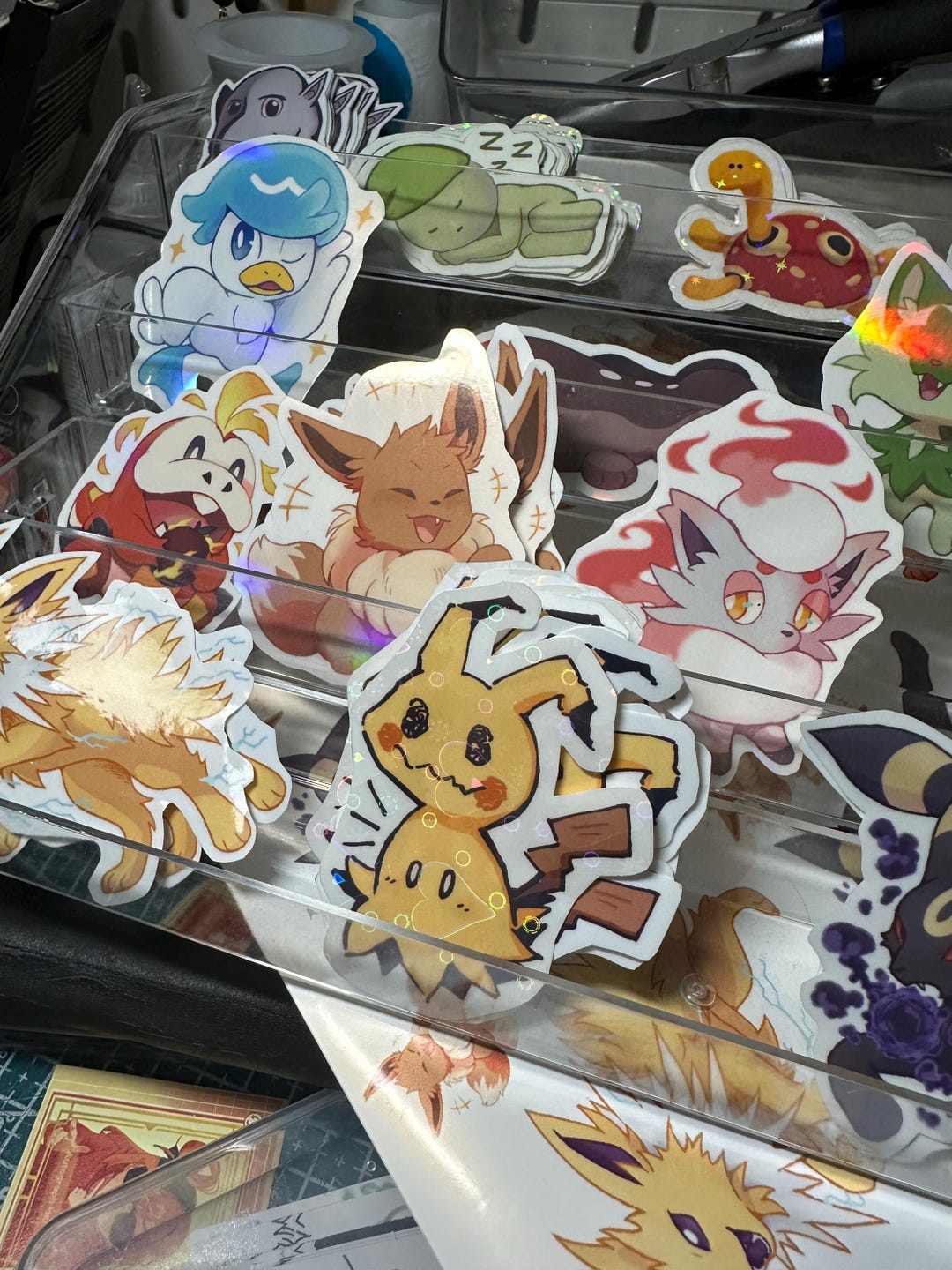 Assorted Cute Handmade Pokemon Stickers Set Blind Bag - Mimikyu ...