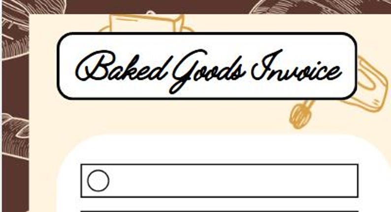 Home Bakery Invoice - Etsy