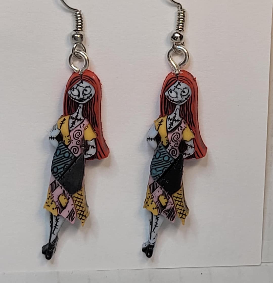 Simply Sally Dangle Earrings: Cartoon Character Plastic Jewelry - Etsy