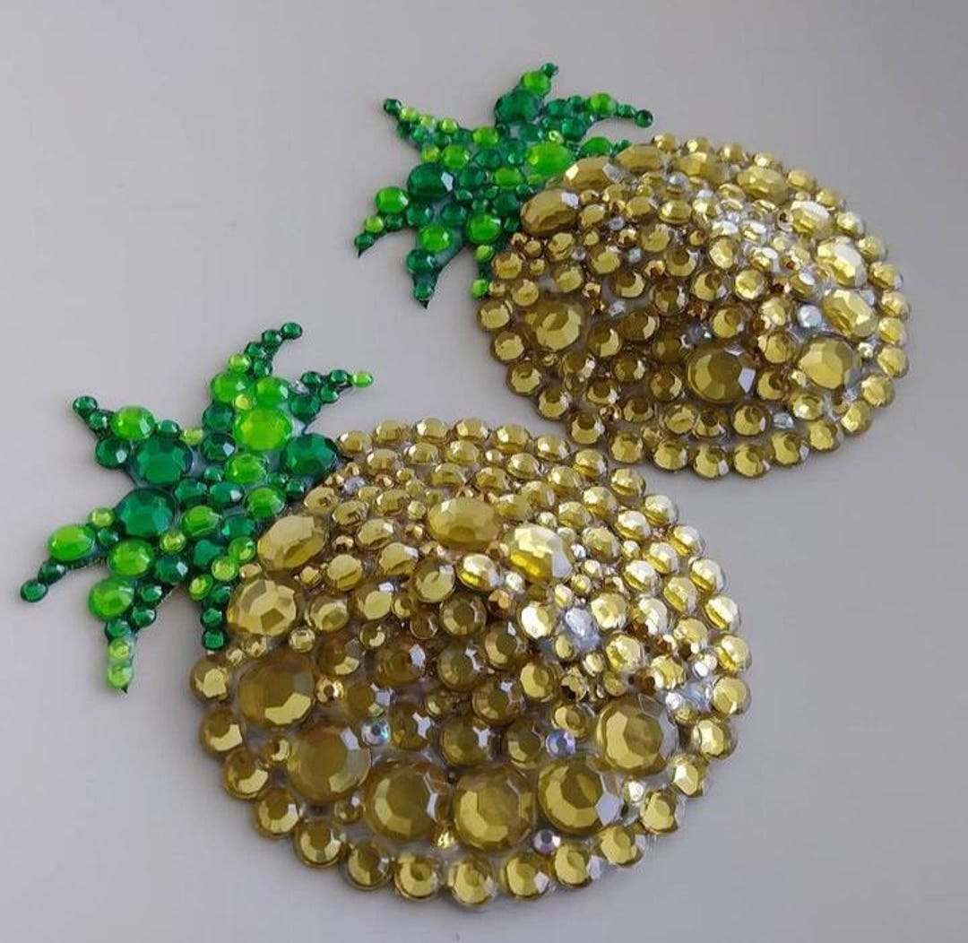Rhinestone Pineapple Nipple Pasties: Burlesque Rave Costume - Etsy