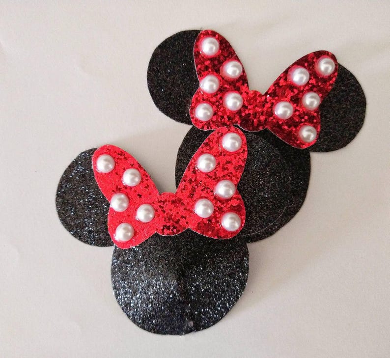 Minnie Mouse Inspired Glitter Pasties: Burlesque Costume With Pearl Bow ...