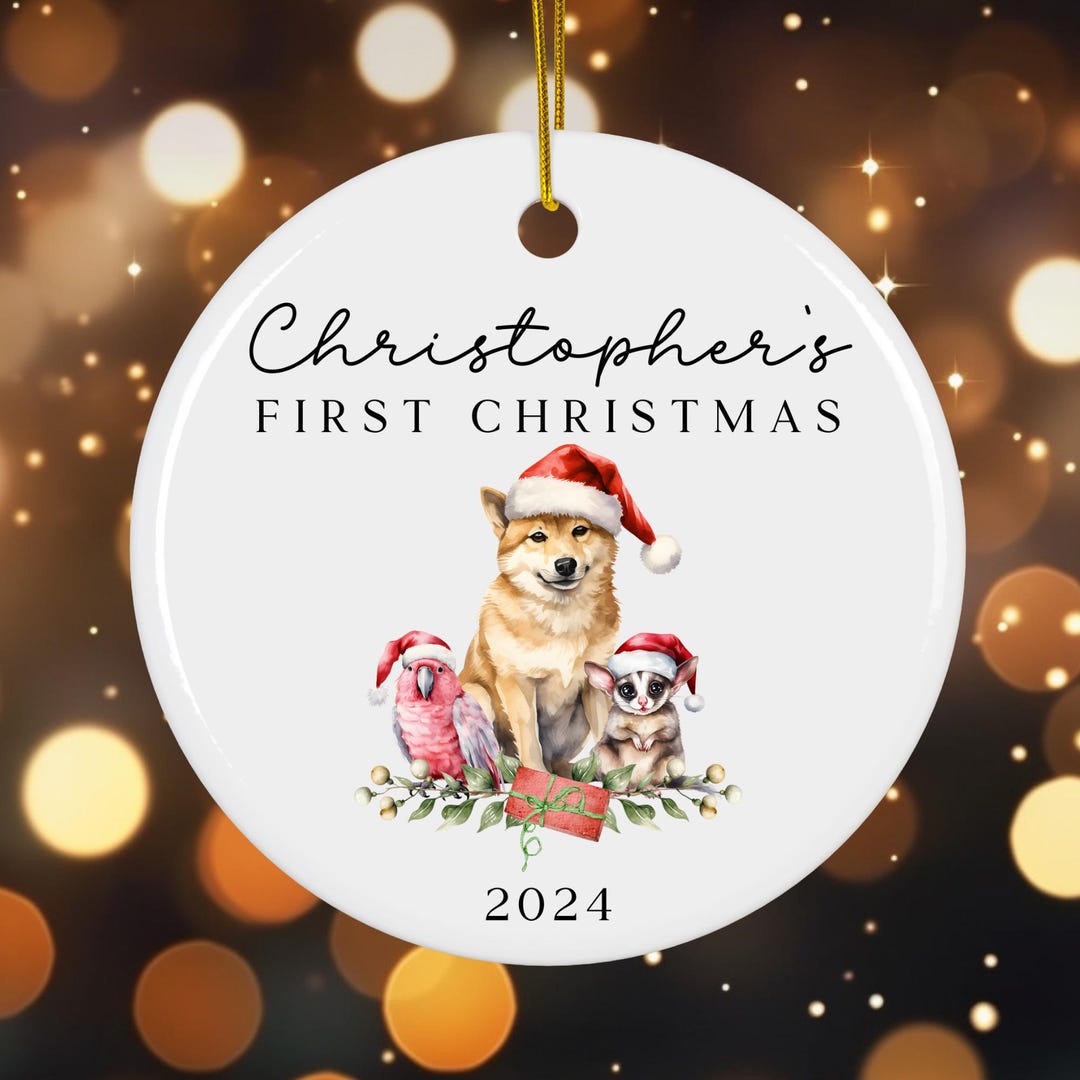 Baby's First Christmas Ornament, Dingo Ornament, Ceramic Ornament ...