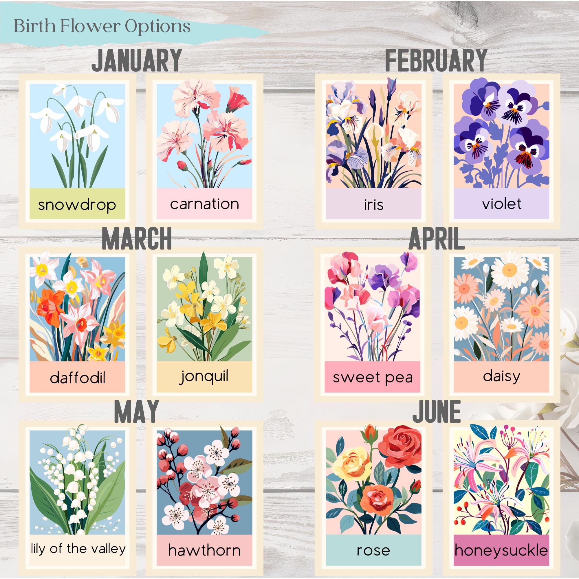 Peony Custom Birth Flower Blanket, Personalizable Blanket, Gift for Mom ...