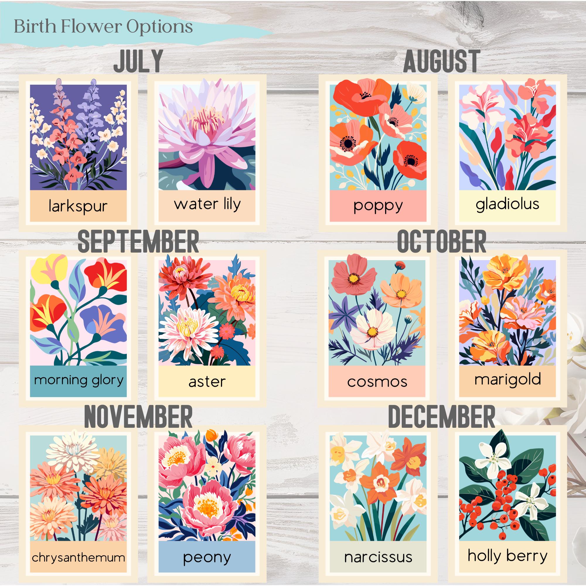 Peony Custom Birth Flower Blanket, Personalizable Blanket, Gift for Mom ...