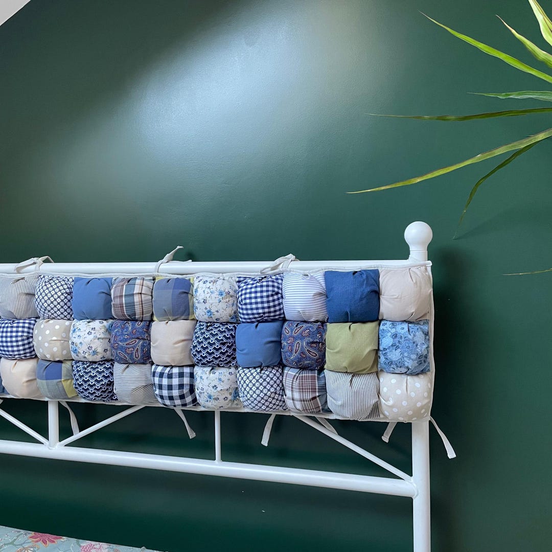 Handmade Patchwork Headbord Cushion Quilted Bed Headrest Colorful ...
