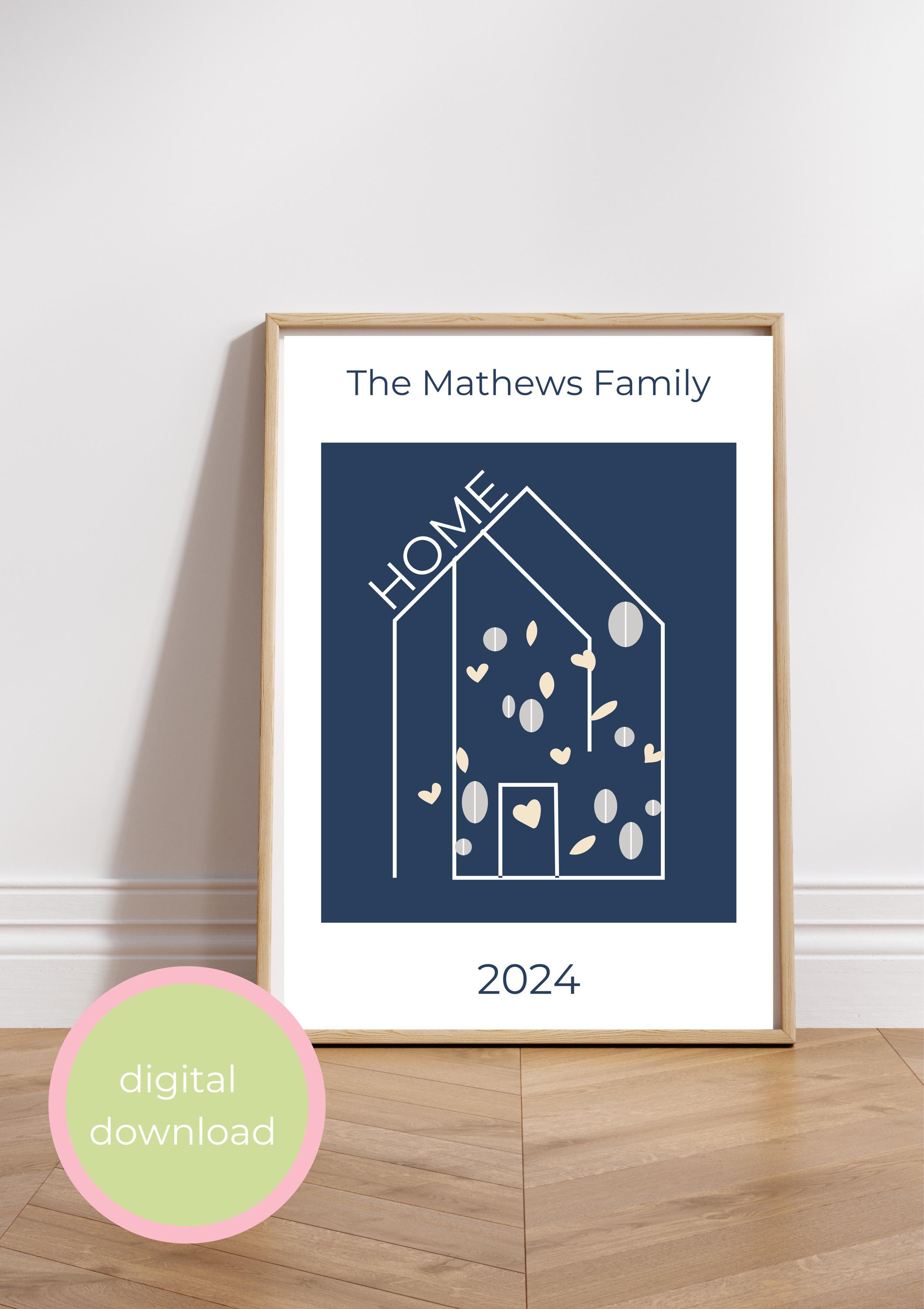 Home 2025 Art Print, First Home Digital Printable, Housewarming Party ...