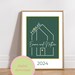Green New Home Printable, 2025 Home Digital Art, New Homeowner Art, Our ...