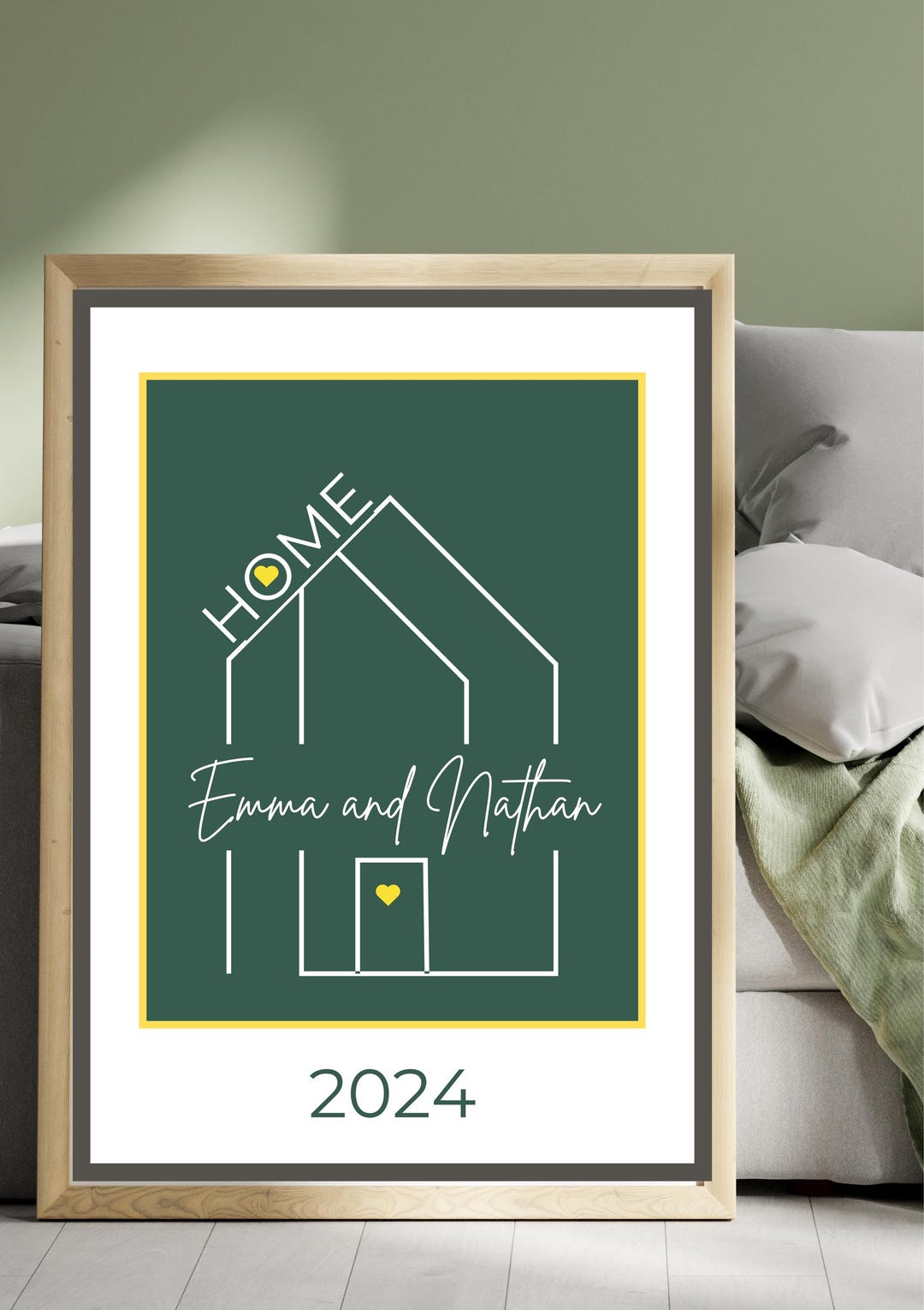 Green New Home Printable, 2025 Home Digital Art, New Homeowner Art, Our ...