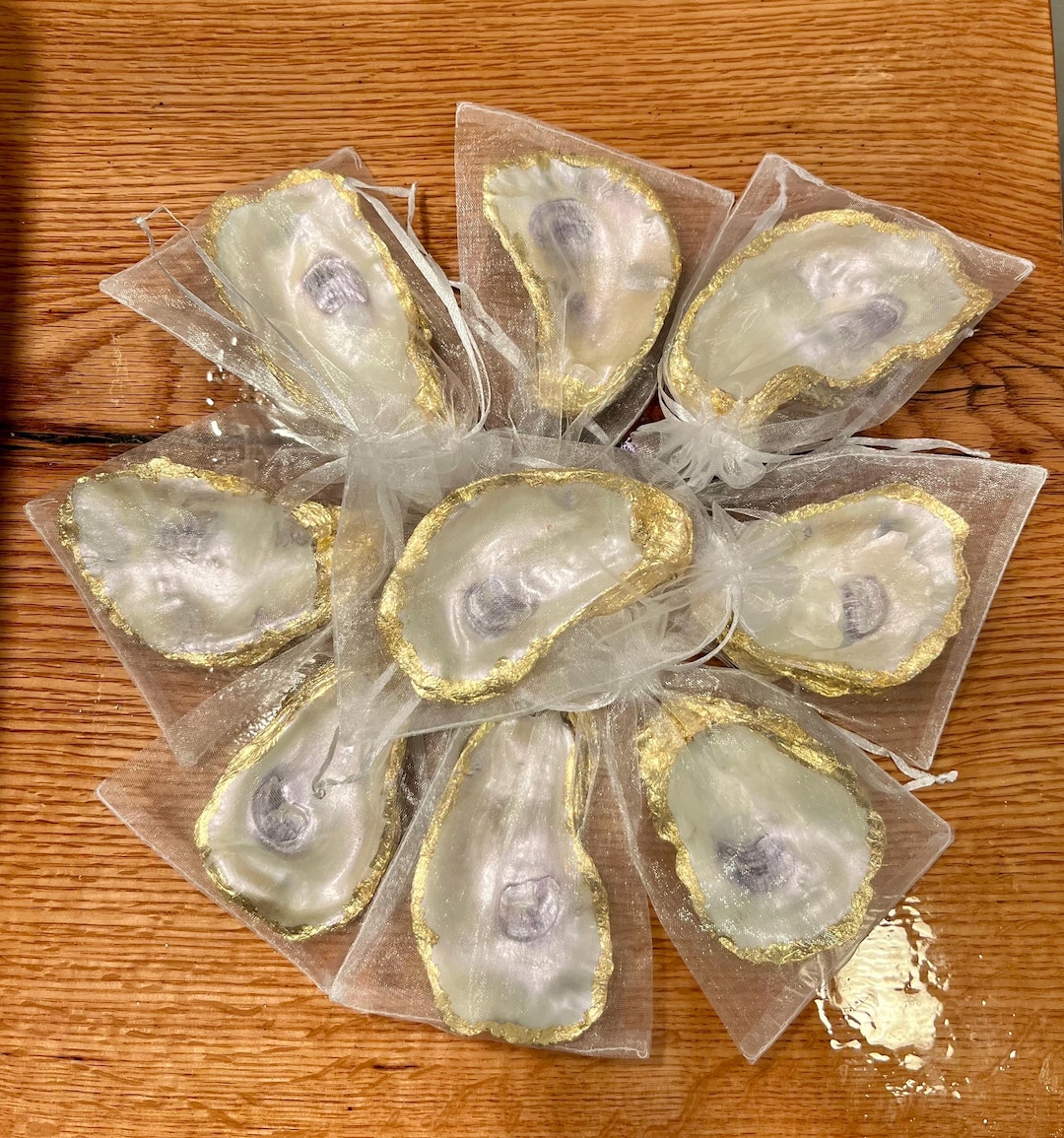 Gold Leaf Oyster Shell Dish Favors: Gift Ready - Etsy