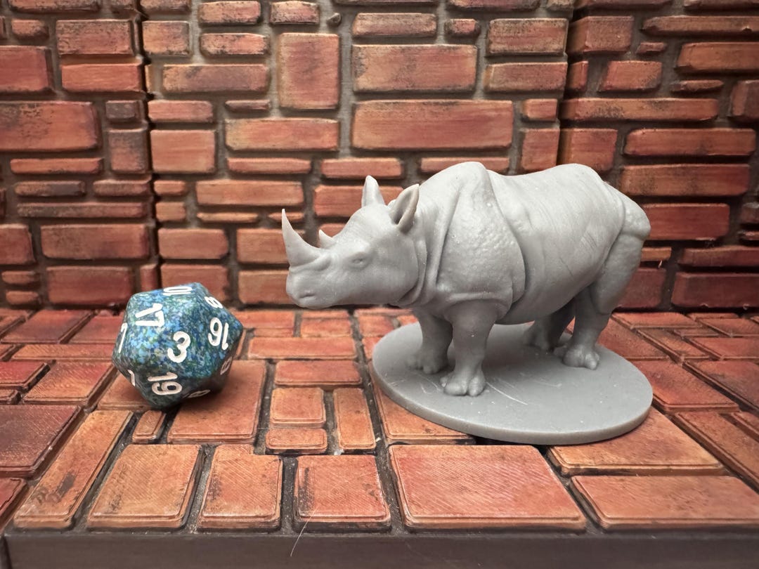 Rhino I Rhinoceros, 28mm Miniature for D&D, Pathfinder and Other ...