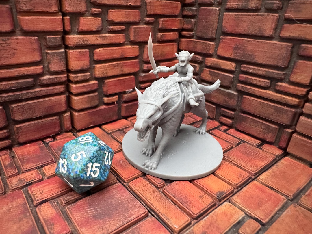Goblin Worg Rider , 28mm Miniature for D&D, Pathfinder and Other ...