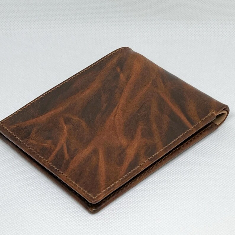LEATHER BIFOLD WALLET 100% Premium Full Grain Leather, Brown & Tan ...