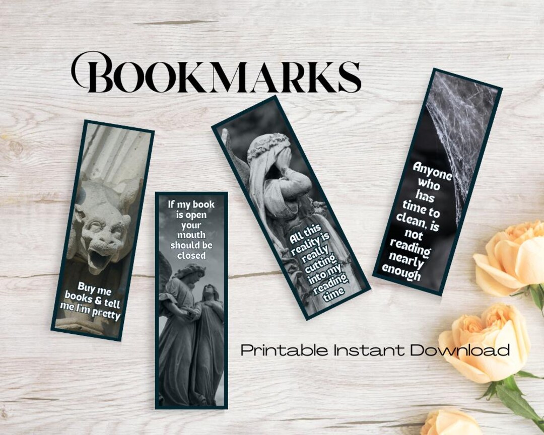 Dark Romance Printable Bookmark Gothic Reader Gift Digital Download ...
