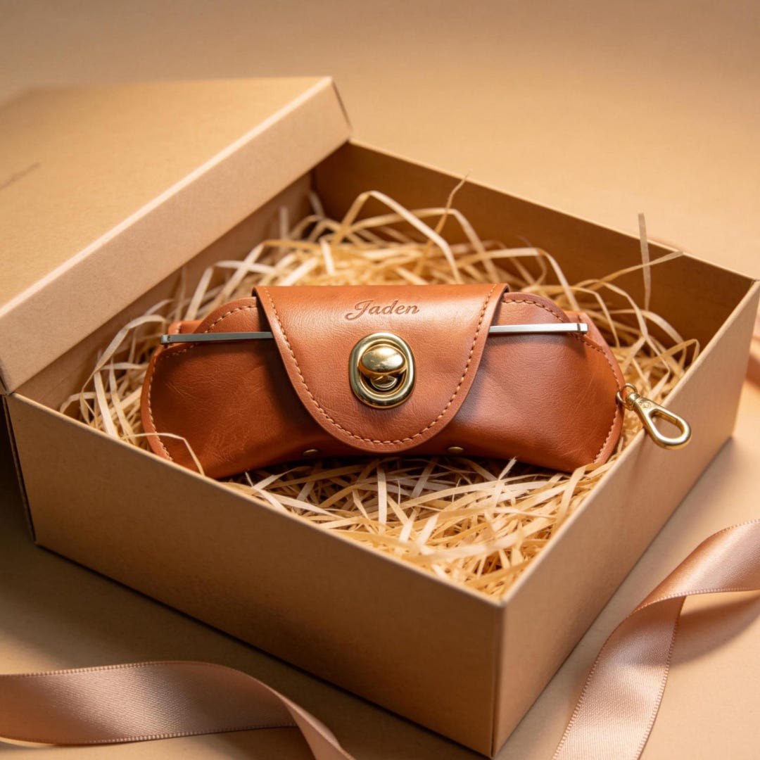 Personalized Leather Glasses Case, Custom Engraved Eyeglass Holder - Etsy