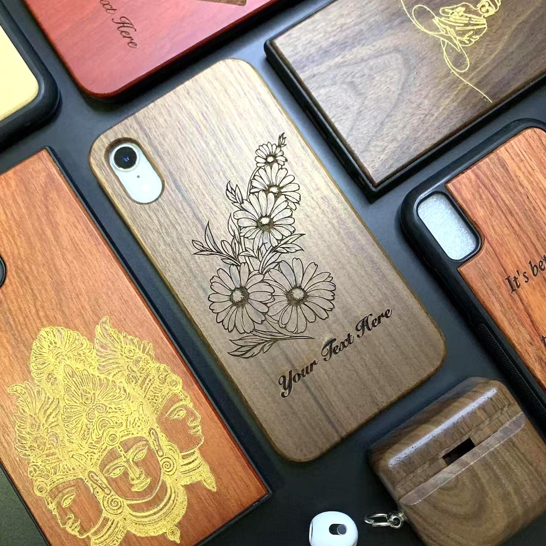Personalized Sunflower Wood Phone Case: Laser Engraved Floral Cover - Etsy