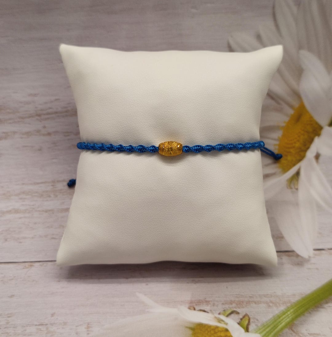 Elegant Blue String Rope Braided Bracelet. Nylon Cord. Handmade ...