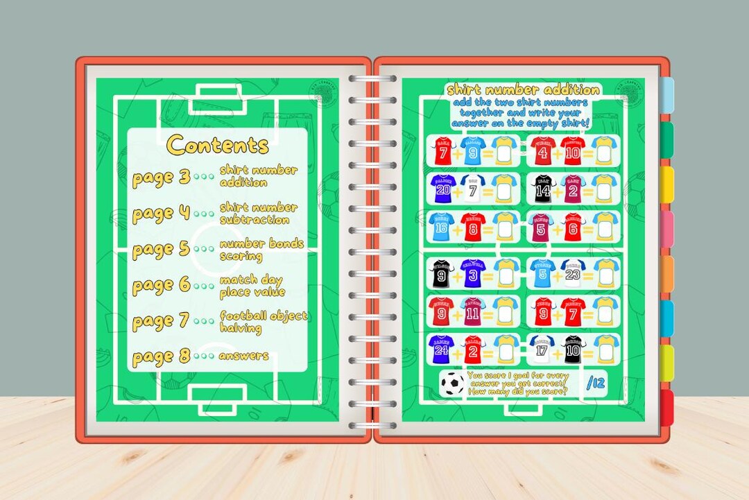 Printable Football Themed Maths Activity Booklet for Ages 4-7 - Etsy UK