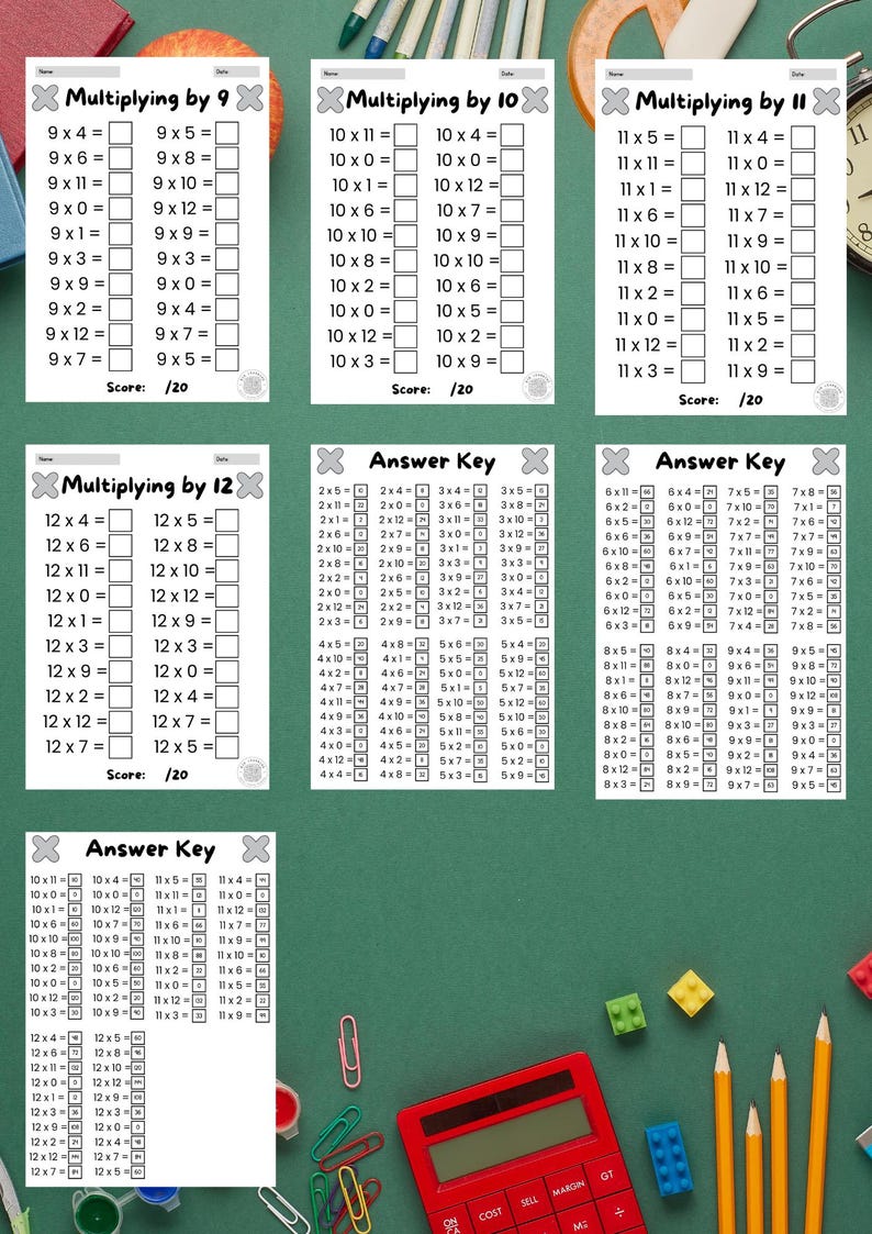 Printable 1-12 Multiplication Worksheets With Multiplication Table and ...