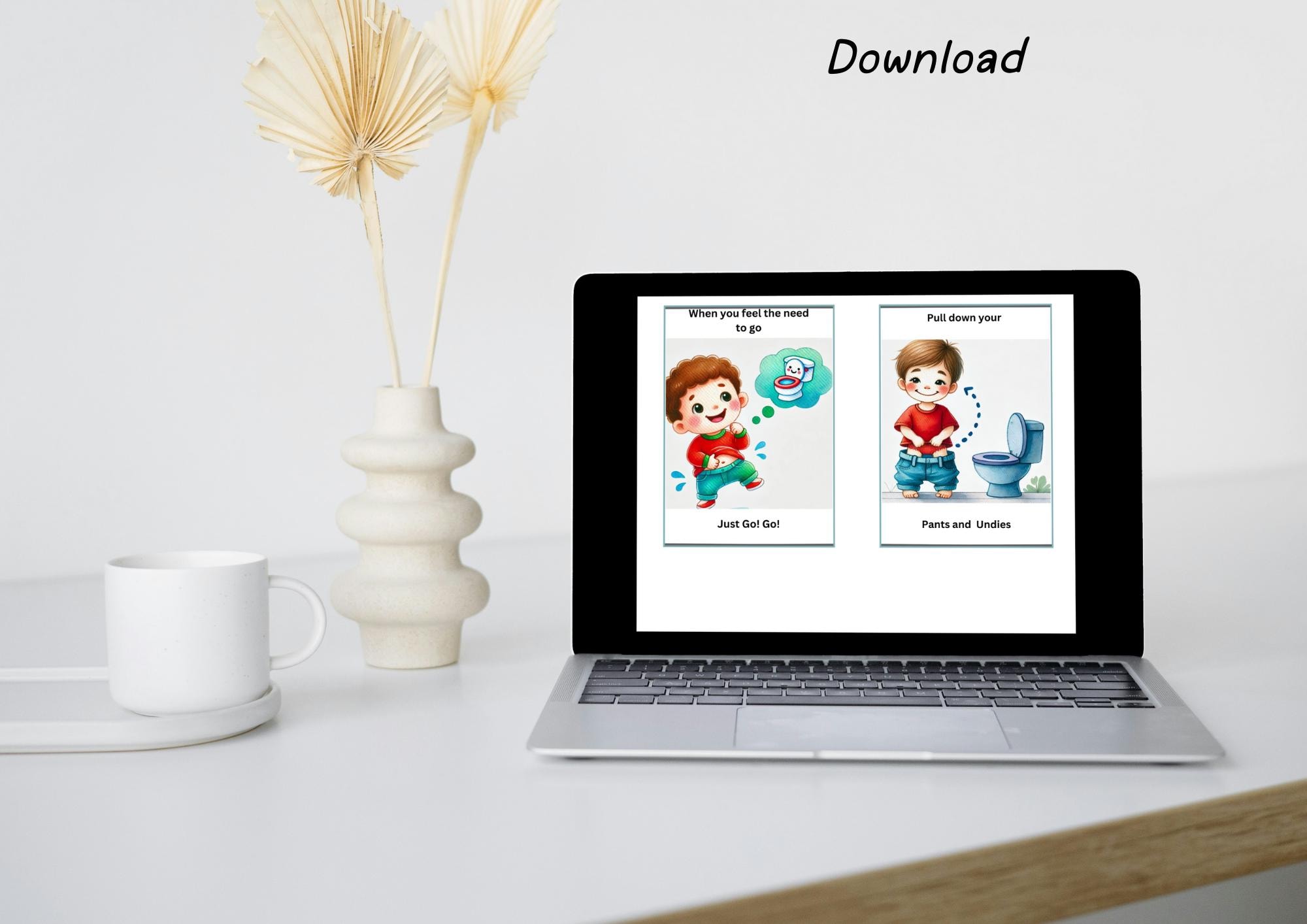 Potty Training Flashcards & Chart for Toddlers Preschoolers Fun ...