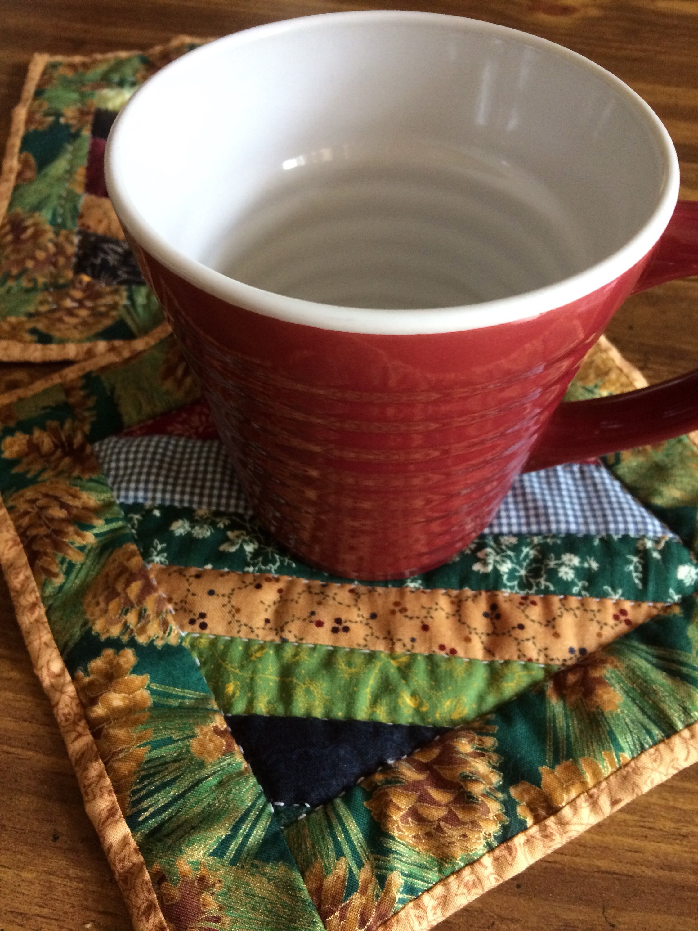 Patchwork Mug Rug Handquilted Country Style - Etsy