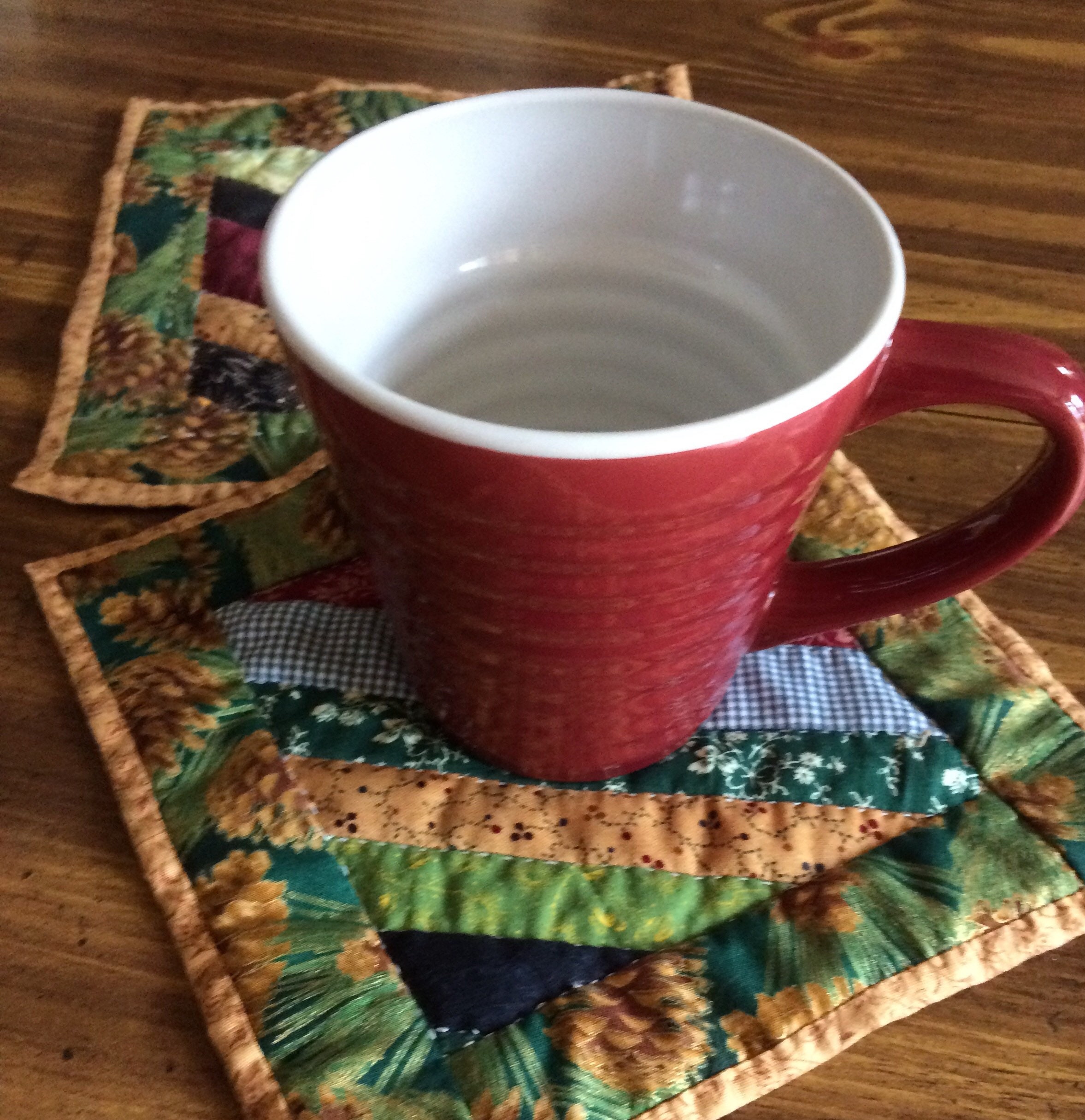 Patchwork Mug Rug Handquilted Country Style - Etsy