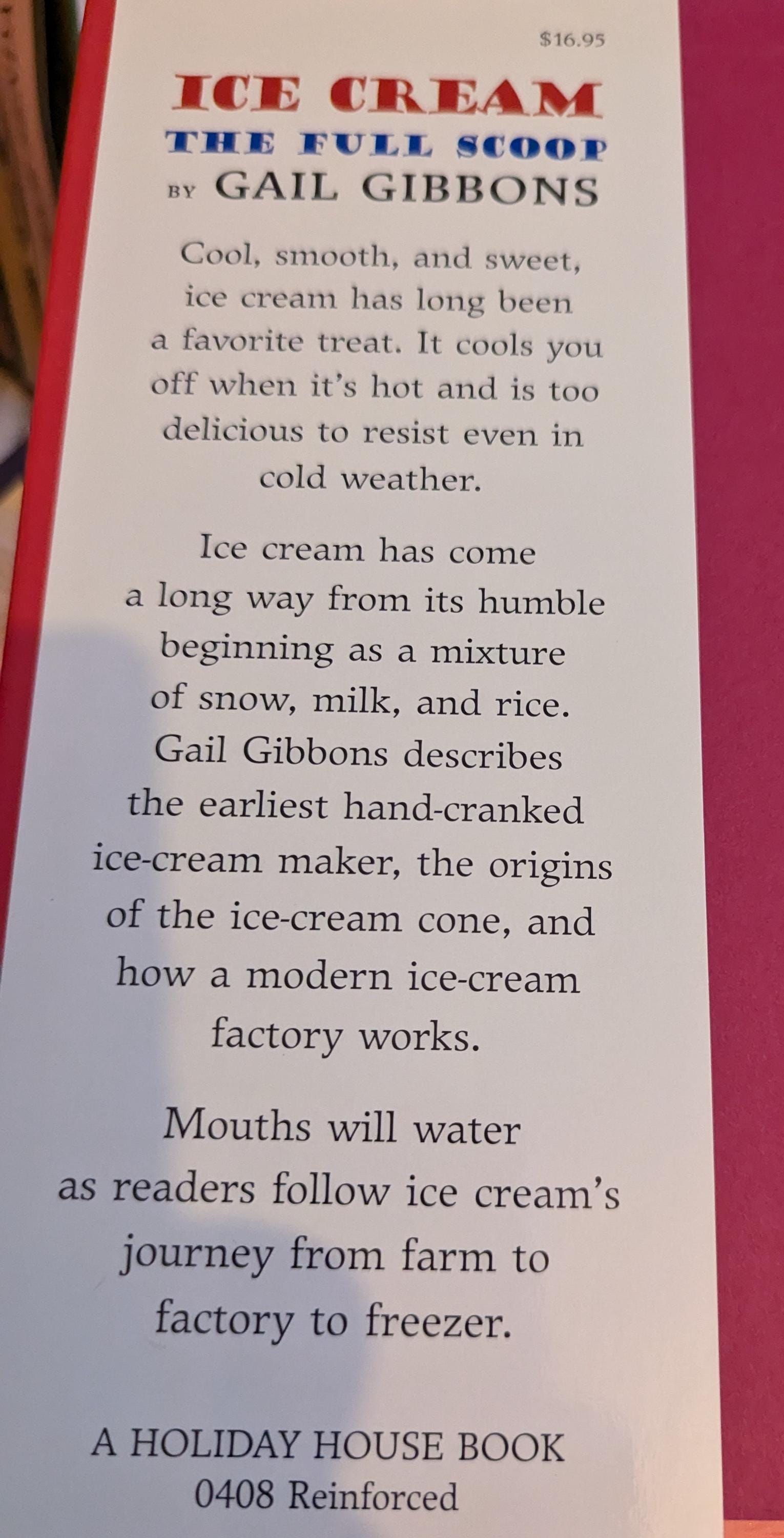 Ice Cream the Full Scoop by Gail Gibbons - How Ice Cream is Made ...