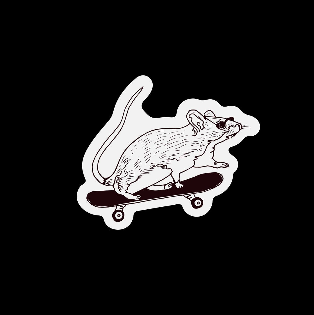 Skateboard Rat Sticker - Etsy
